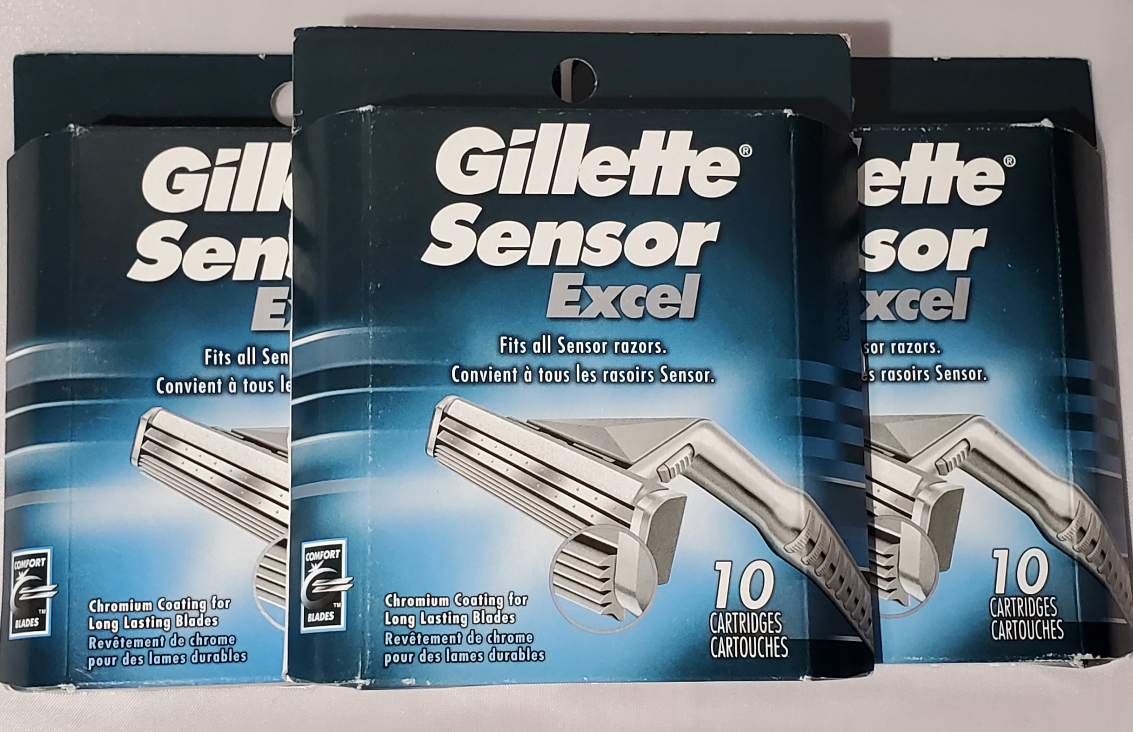 Gillette Sensor Excel Refill Blade Cartridges, 10 Ct. (Pack of 3), 30 ...