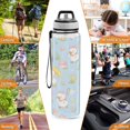 1000ML Transparent Sports Water Bottle with Handle & Straw Portable ...