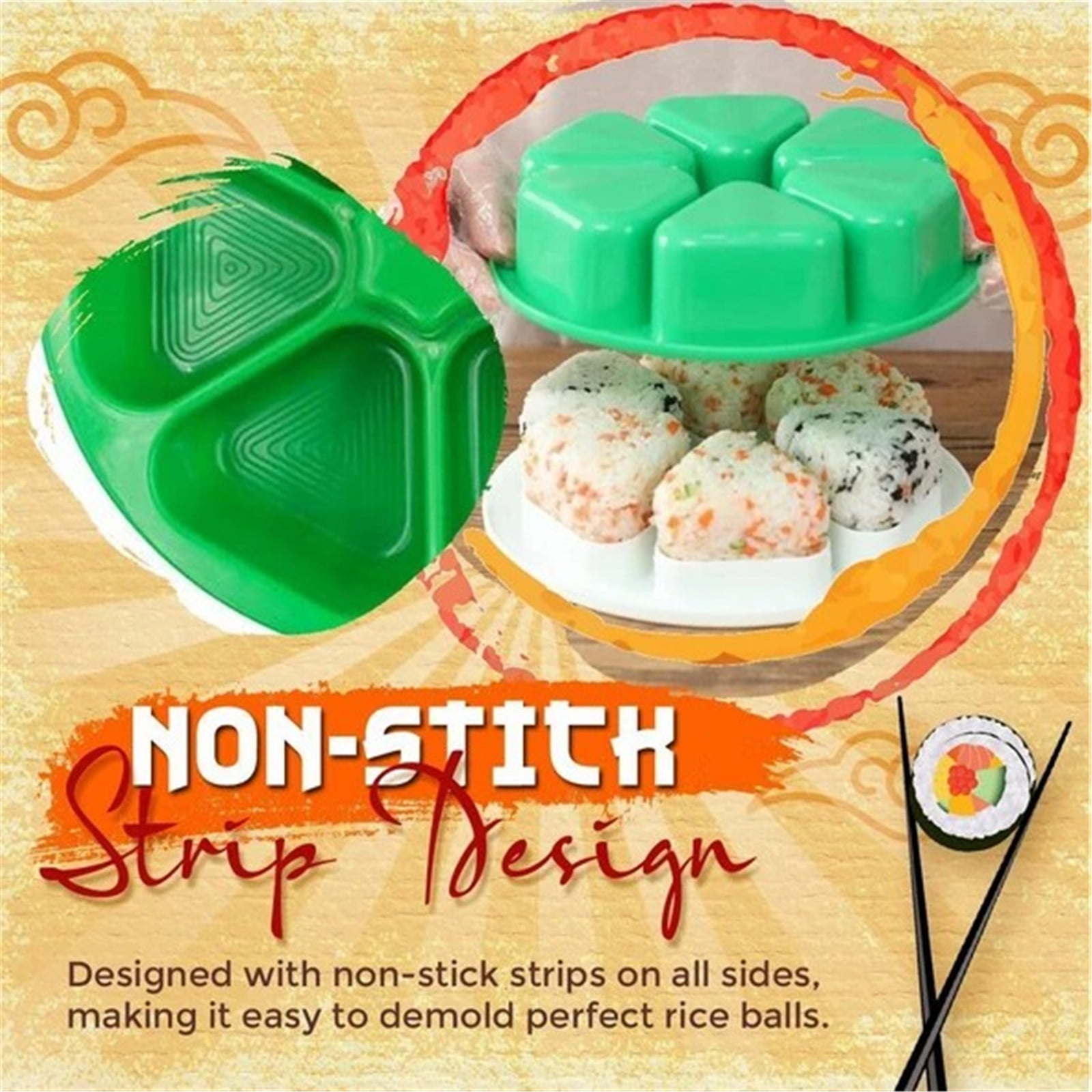 Buy Dopebox Bento Box 6 Holes Triangular Sushi Maker Laver Rice Making ...