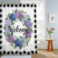 Bathroom Shower Curtain Summer Hydrangea Leaf Waterproof Shower ...