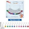 12Pcs Round Transparent Glass Pendant Decorations 304 Stainless Steel ...