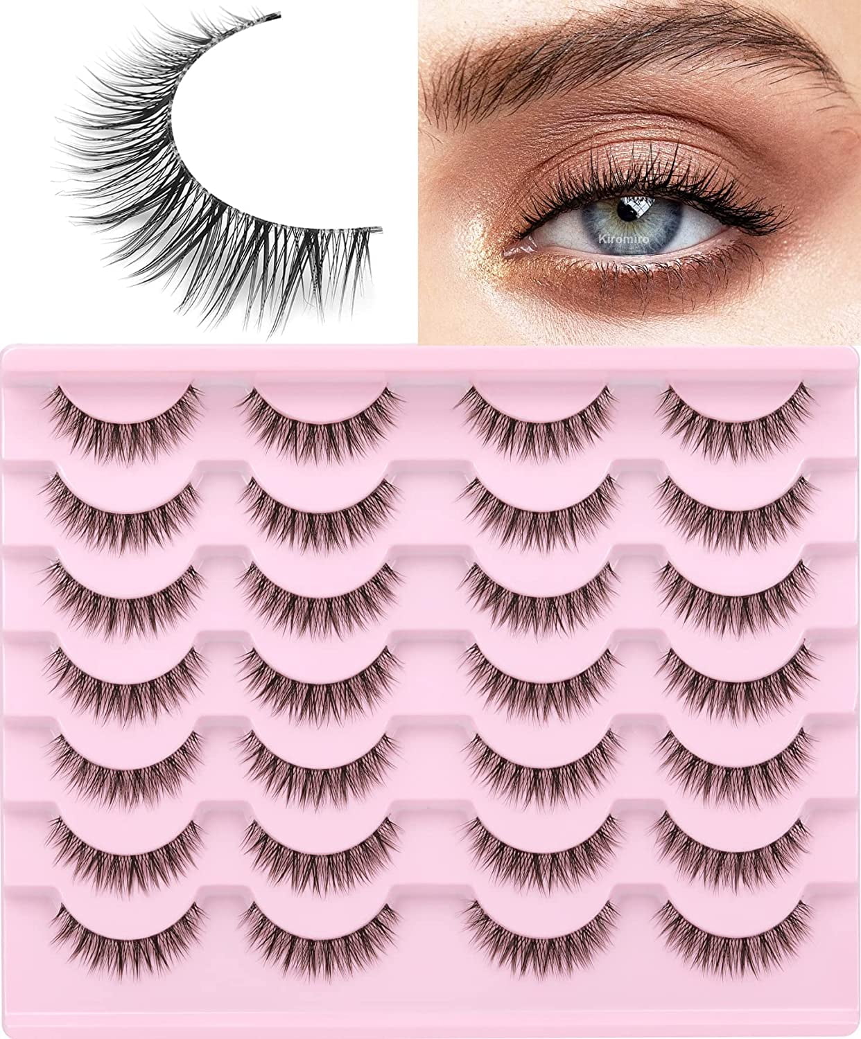 Eyelashes Wispy 10mm False Lashes Natural Look Fluffy 3D Mink Lashes ...