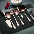 Elegant ReaNea 46-Piece Rose Gold Good Table Silverware Set, Stainless ...
