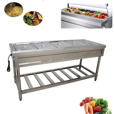 INTBUYING 5-Pan Buffet Food Warmer Electric Steam Table 72" Stainless ...