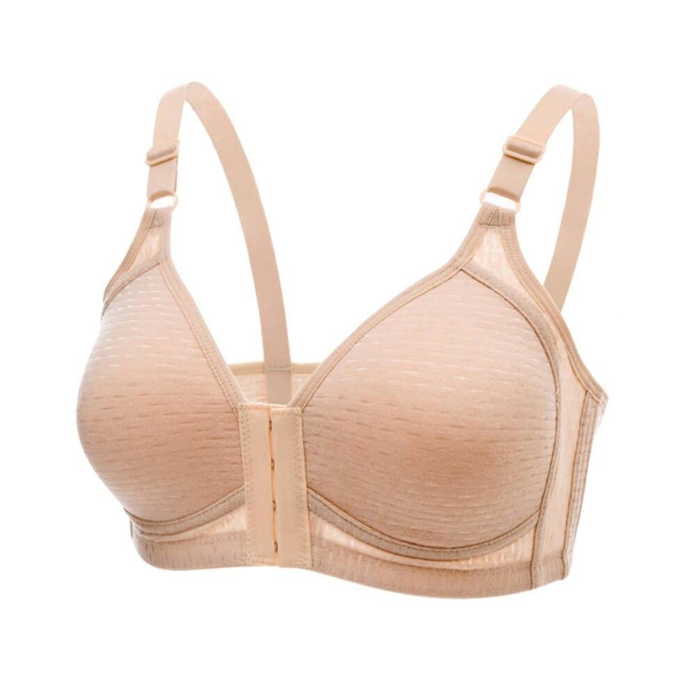 Deepwonder Women Active Bra Wirefree Soft Bralette Front Closure Push ...