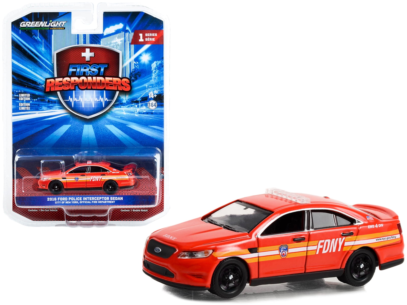 Diecast 2016 Ford Police Interceptor Sedan Red "FDNY (The Official Fire ...
