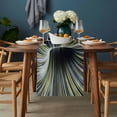 Abstract Cotton Linen Table Runner Lemon Yellow White Linear Warp ...