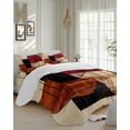 4 Piece Duvet Cover Set Full, Deep Red Color Block Abstract Geometric ...