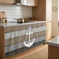 Anchor Brown Cabinet Curtain 28"W x 51"L, Nautical Grey Rustic ...