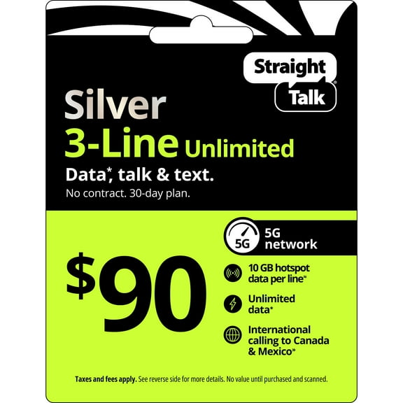 Straight Talk StraightSAVINGS! $25 Unlimited Talk, Text & Data 30-day ...