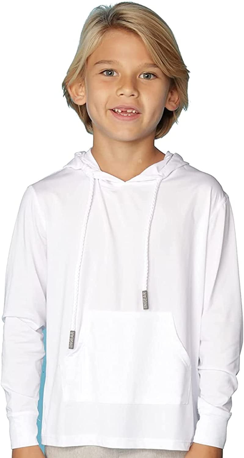 INGEAR Boys UPF 50+ Sun Protection UV Hoodie T-Shirt Long Sleeve with ...
