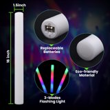 LED Light up 16 inch Multicolor Glow Foam Stick Cheer Tube Soft Batons ...