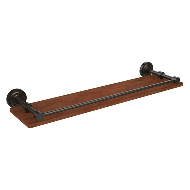 Dottingham Collection 16 Inch Solid IPE Ironwood Shelf with Gallery ...