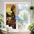 Black Women Window Privacy Film, Africa Nation Giraffe Stained Glass ...