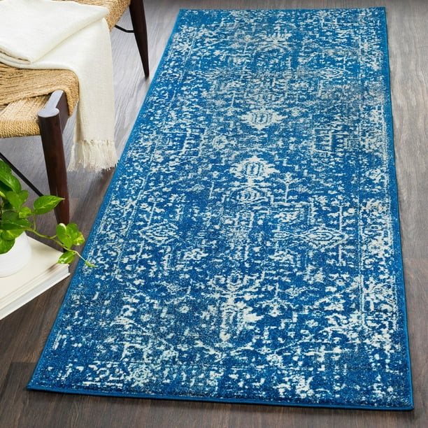 Mark&Day Area Rugs, 2x8 Amelia Traditional Dark Blue Runner Area Rug (2 ...