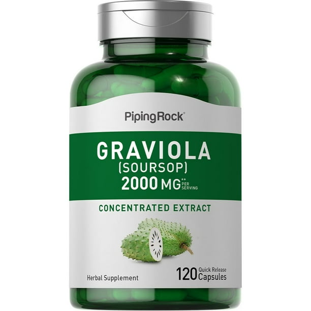 Graviola Soursop Capsules 2000 mg | 120 Count | Fruit Extract | Herbal Supplement | Non-GMO ...