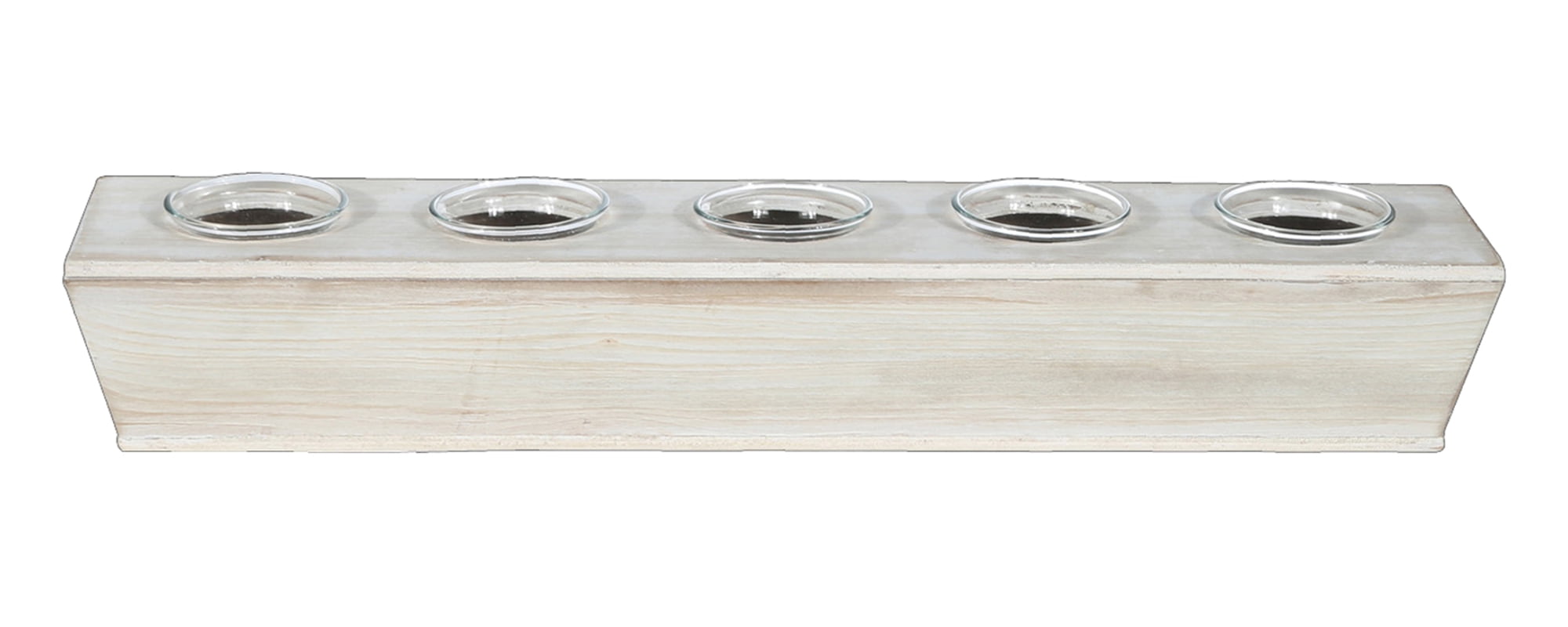 Urban Trends Collection Wood Rectangle Candle Holders with SM Washed ...
