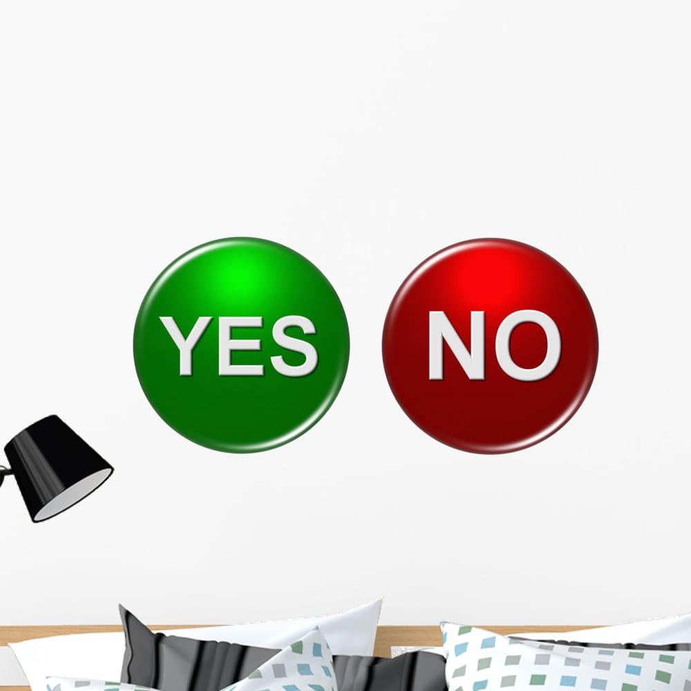Buttons Yes-no Wall Mural by Wallmonkeys Peel and Stick Graphic (36 in ...