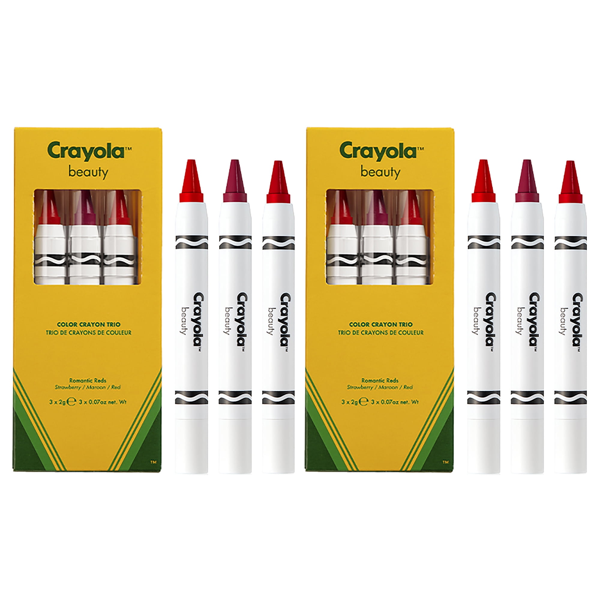 Crayola Crayon Trio - Romantic Reds - Pack of 2 - 3 x 0.07 oz Lipstick ...