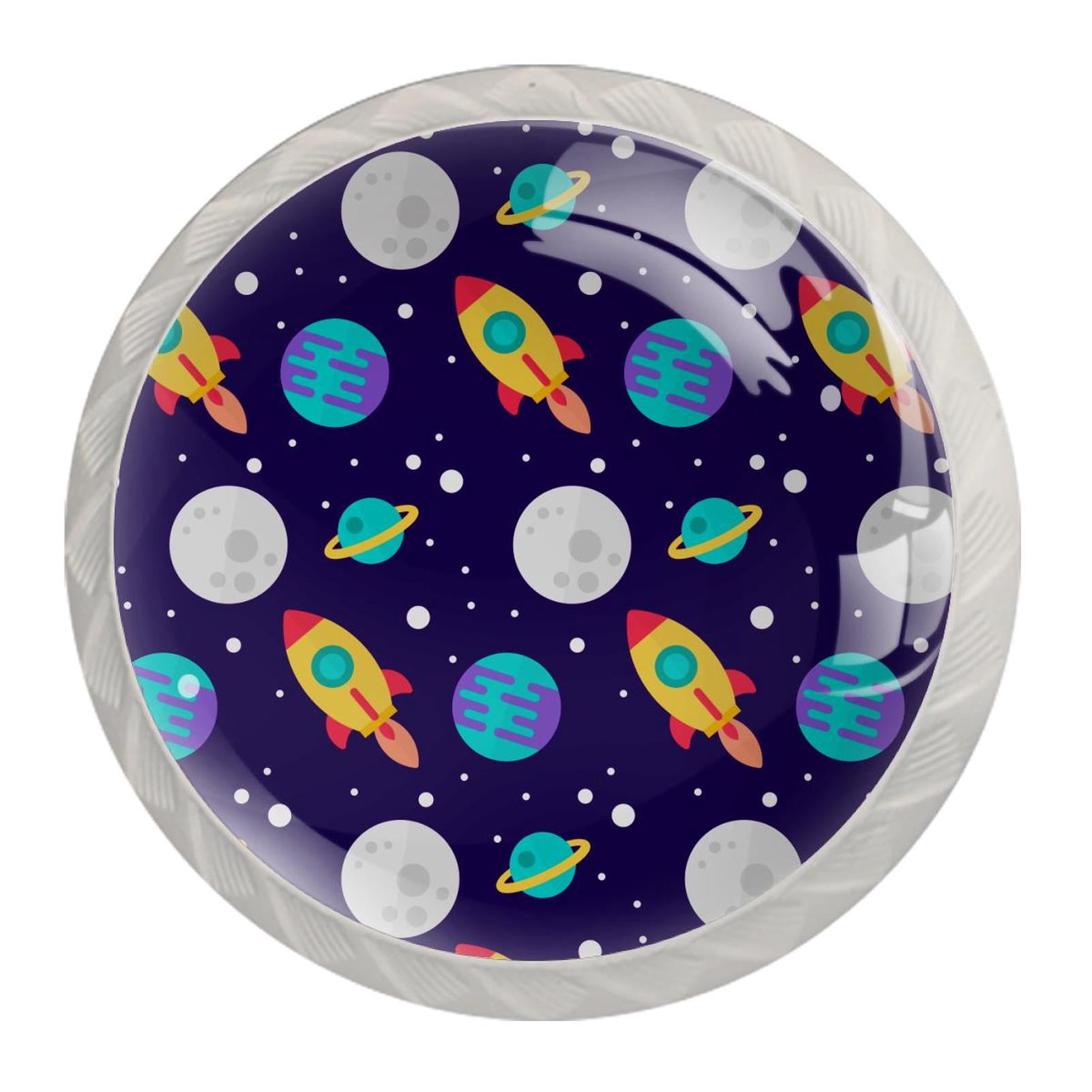 4 Pcs Outer Space Rockets Knobs for Kitchen Cabinet Cupboard Dresser ...