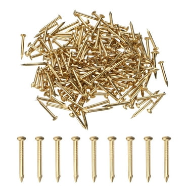 Uxcell 80 Pack Small Tiny Nails 1.2x20mm(DxL) Tiny Brass Nails Hardware ...
