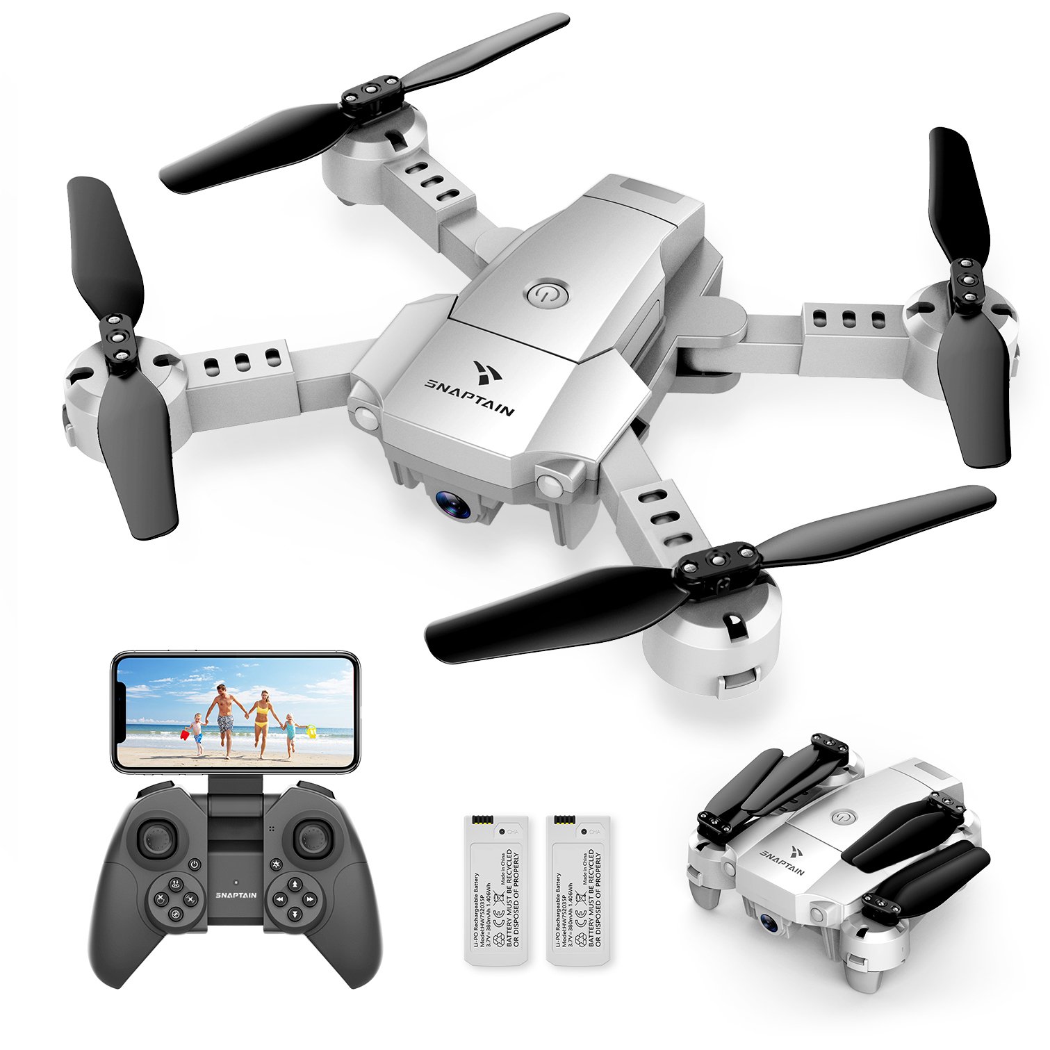 Snaptain A10 1080P Mini Foldable Drone with HD Camera FPV Wifi RC ...