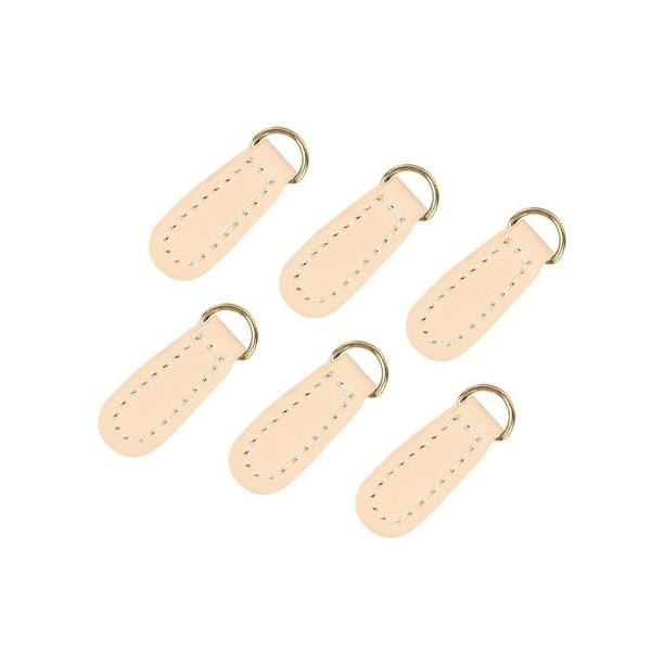 6x Zipper Pull Tab Fixer Zipper Tags Leather DIY Craft for Boot Bag ...