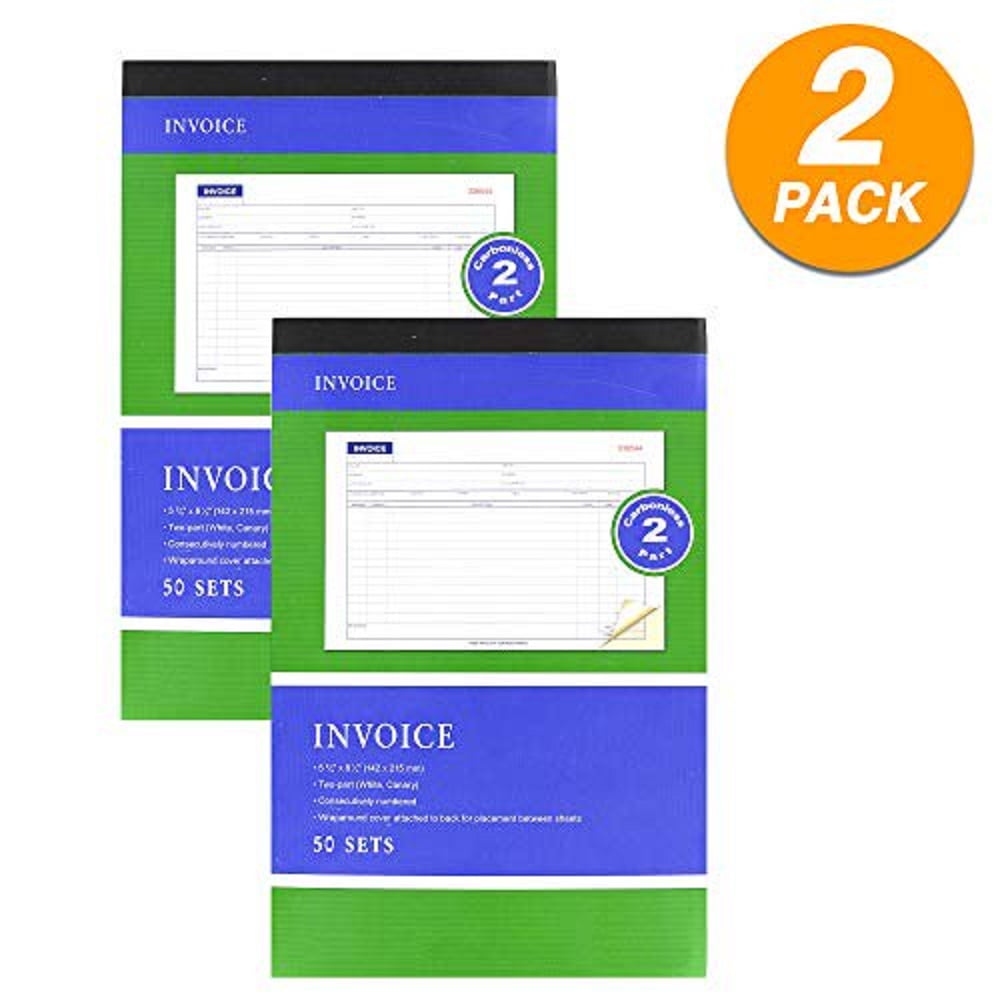 2-Part Carbonless Invoice Book 50 Sets White Pages (Pack of 2) - by ...
