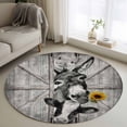 3.3ft Round Rug Funny Farm Animals Area Rugs for Living Room Bedroom ...