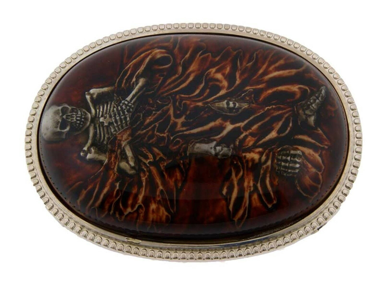 Skull Skeleton Belt Buckle in Grave 3d Style Tattoo Gothic Tribal ...