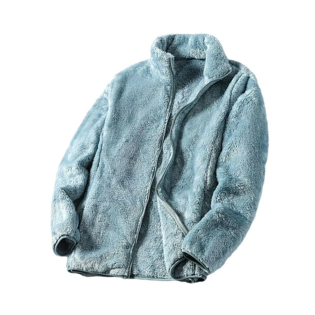 Sexy Dance Ladies Fuzzy Jacket Long Sleeve Coat Fleece Sherpa Jackets ...