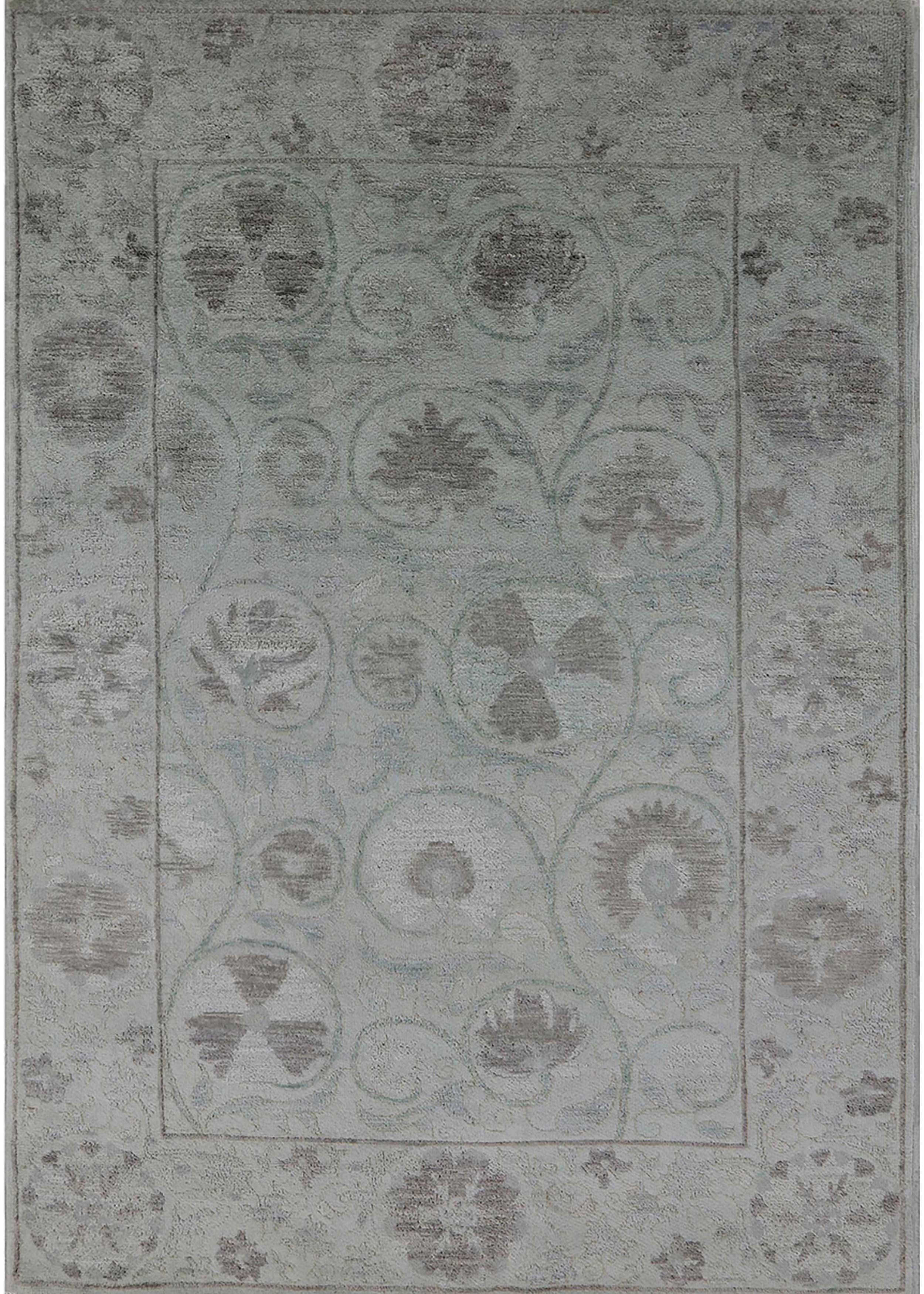 Ahgly Company Indoor Rectangle Mid-Century Modern Silver Gray Oriental ...