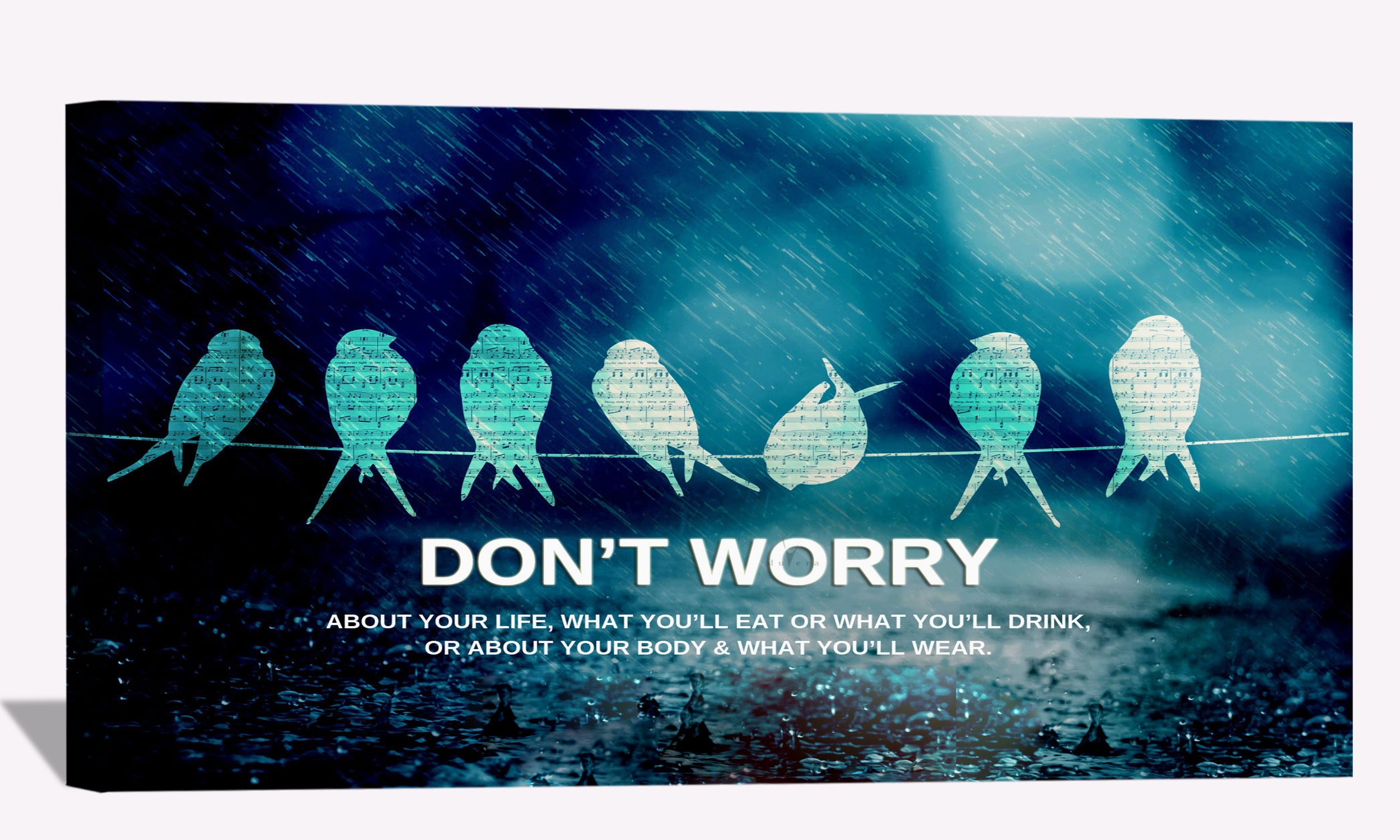 Christ Canvas Art Jesus Framed Painting Dont Worry Quotes Wall Decor ...
