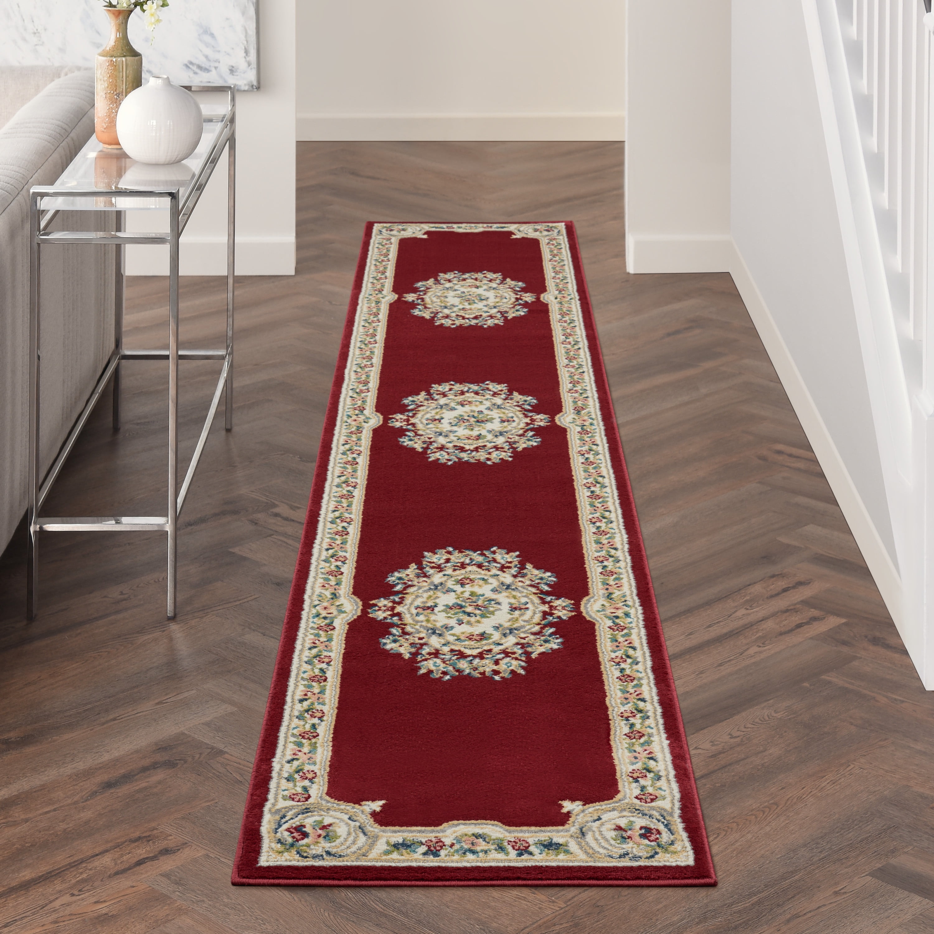 Nourison Aubusson Farmhouse & Country Red 2'2" x 12' Area Rug, (2x12 ...