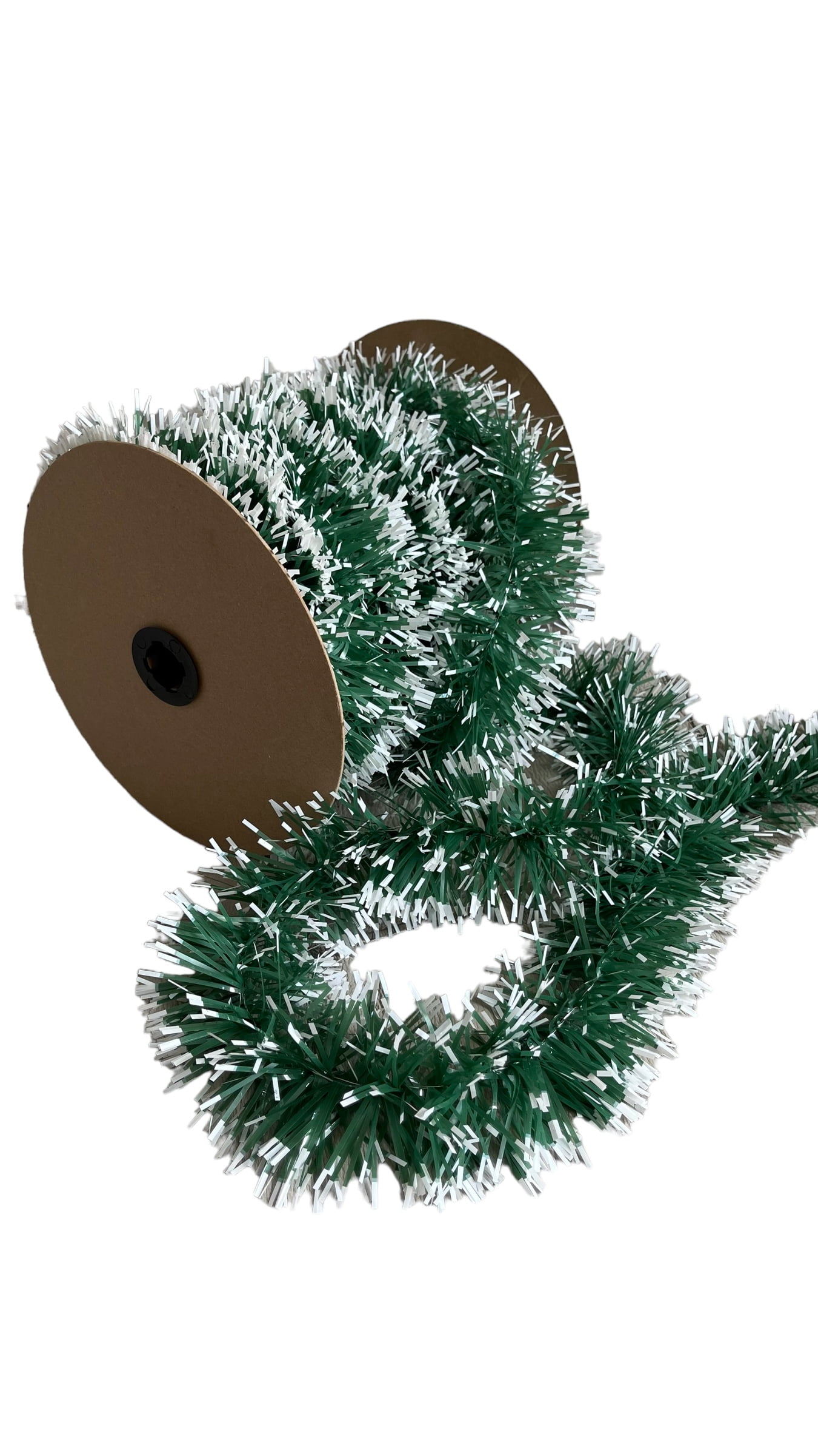 Escarcha Navideña para decoración color Verde con nieve Rollo de 9cm ...