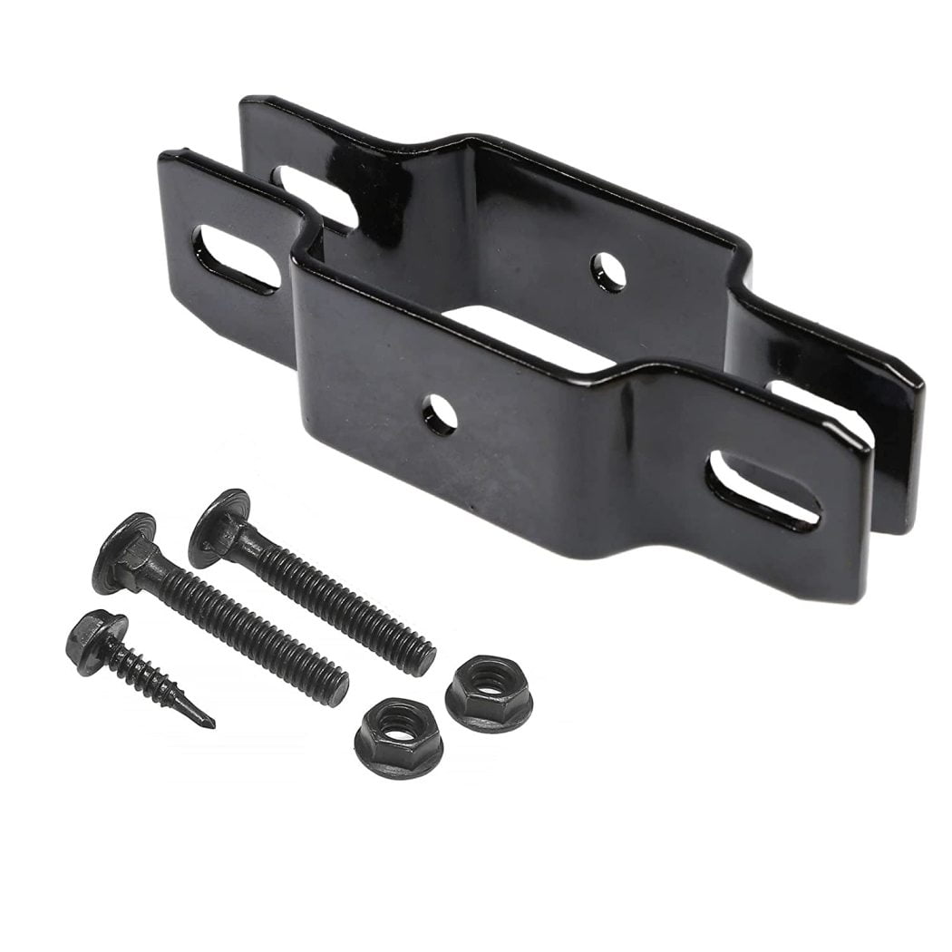 HTYSUPPLY 2 Sq. Steel Ornamental Fence Line Bracket Black (Set ...