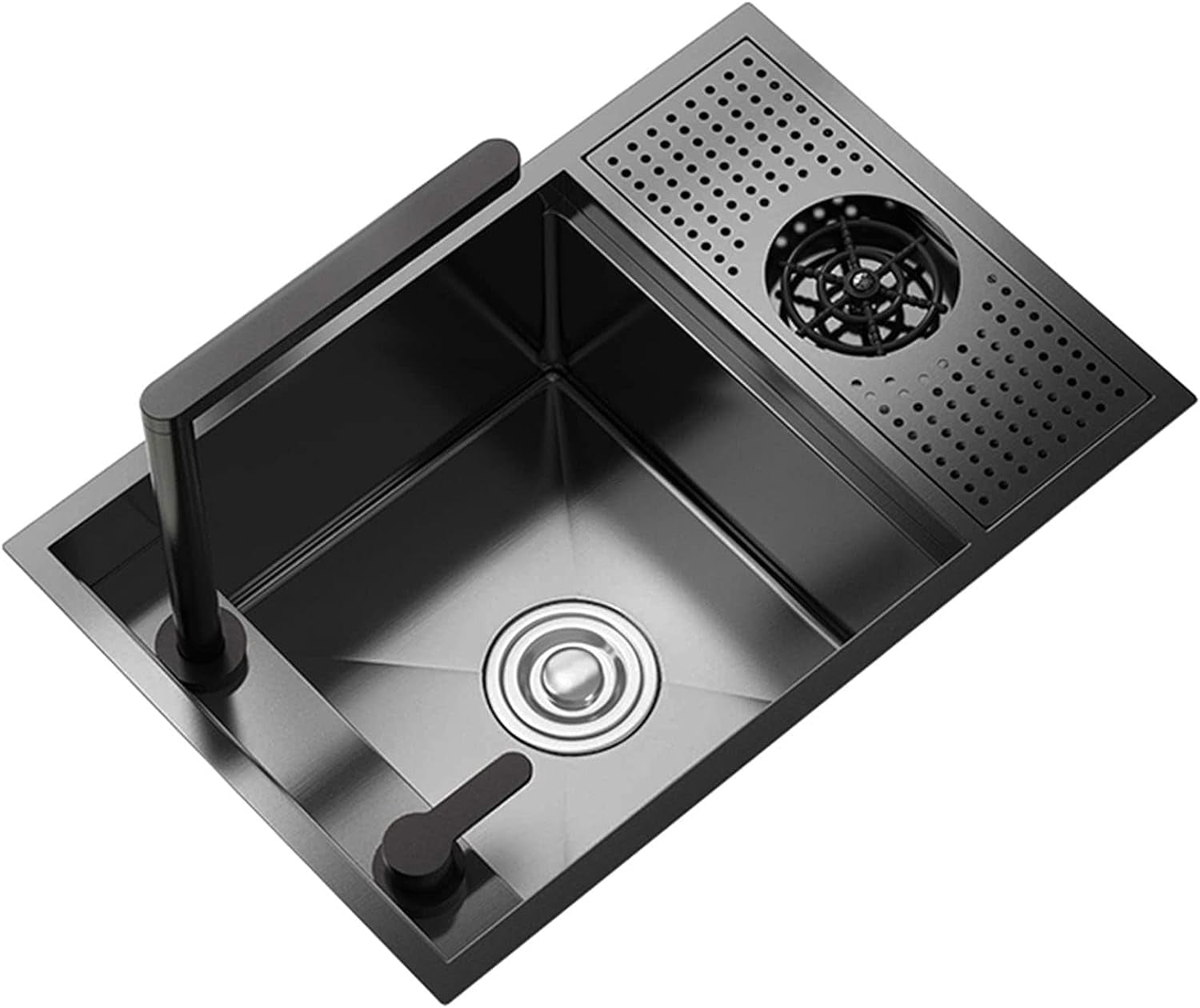 Nano Black Hidden Mini Bar/Cafe/RV/balcony Sink with Up and Down Faucet ...