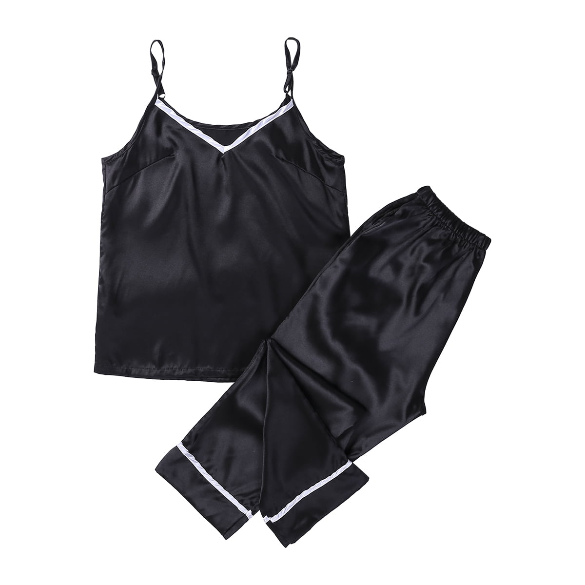 Gureui Women's Sleepwear Set, V- Neck Spaghetti Strap Sleeveless ...