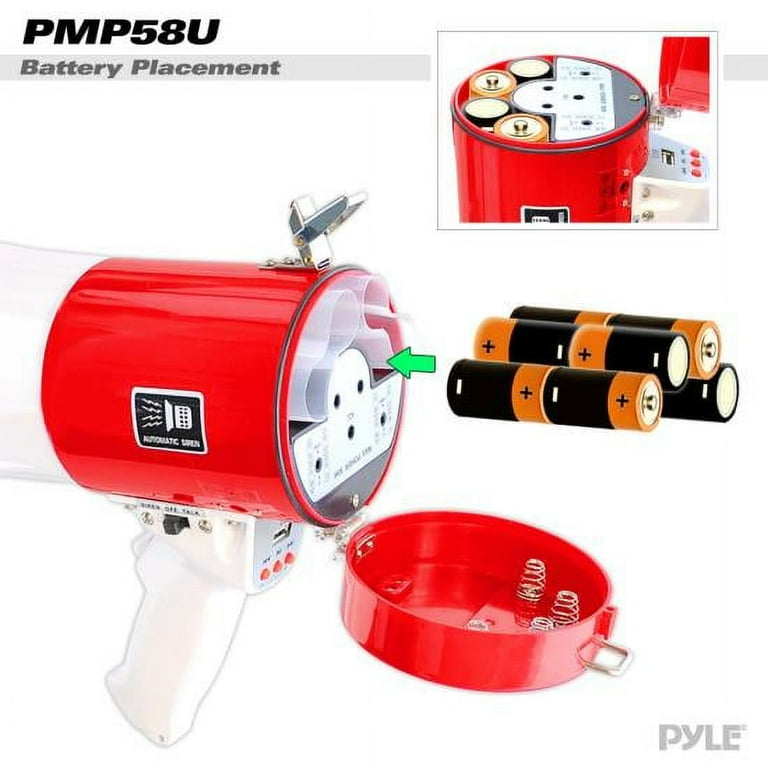 Megafono Portatil ER-66BTG Megáfono 9" 50W Recargable Con Grabación 120 ...