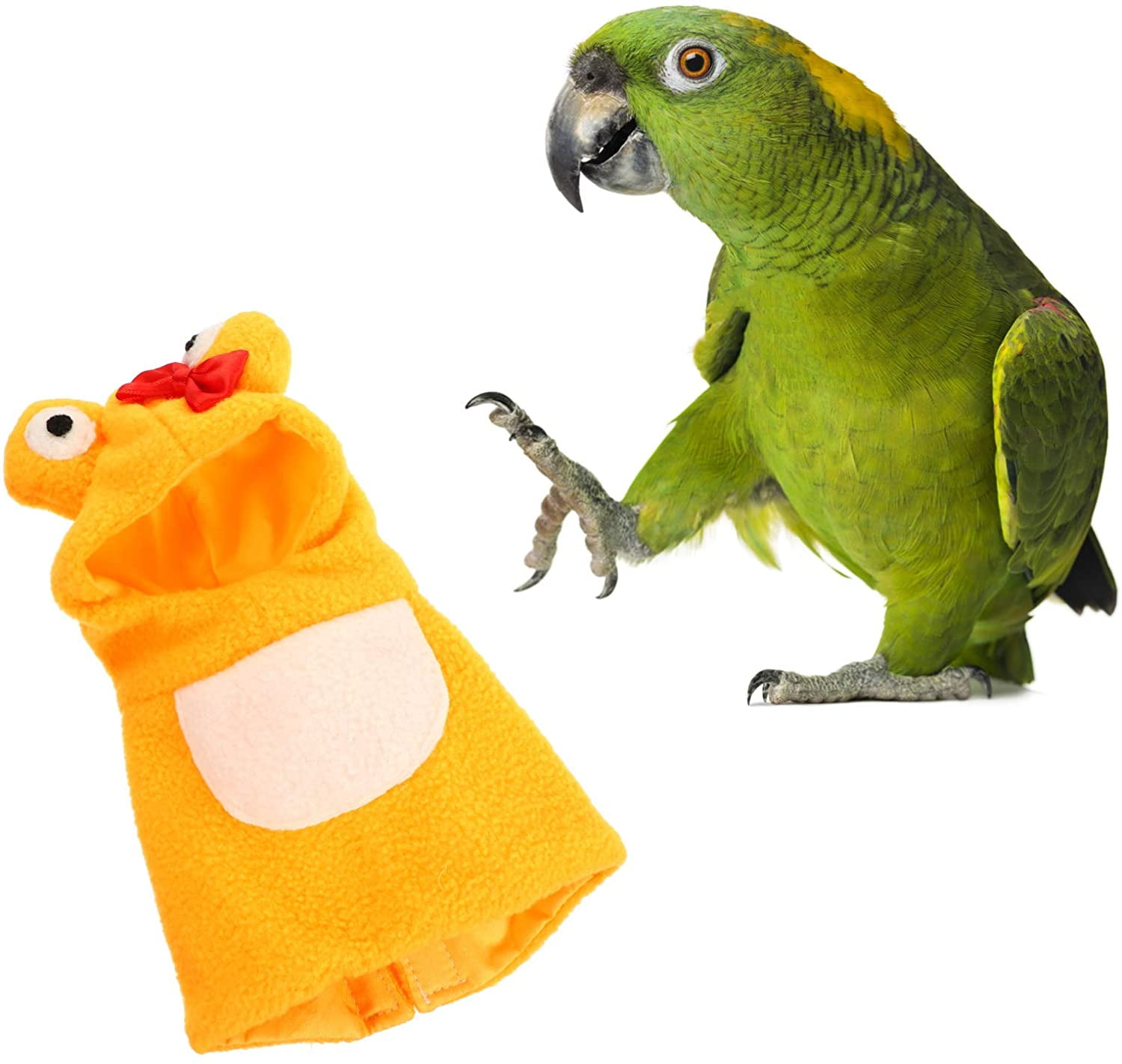 IGUOHAO Pet Bird Flight Suit Cartoon Frog Shape Bird Hoodies, Warm ...