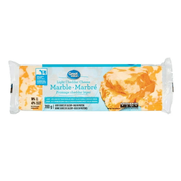 Great Value Light Marble Cheddar Cheese, 700 g - Walmart.ca
