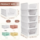 OKENTEN 5 Pack Plastic Stackable Organizing Bins, White Storage Baskets ...