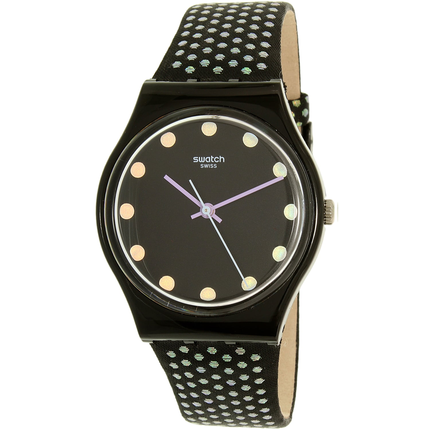 Swatch Women's Gent GB293 Black Nylon Swiss Quartz Watch - Walmart.com