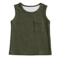 Boys Tank Tops Solid Color Sleeveless Round Neck Waffle Texture Chest ...