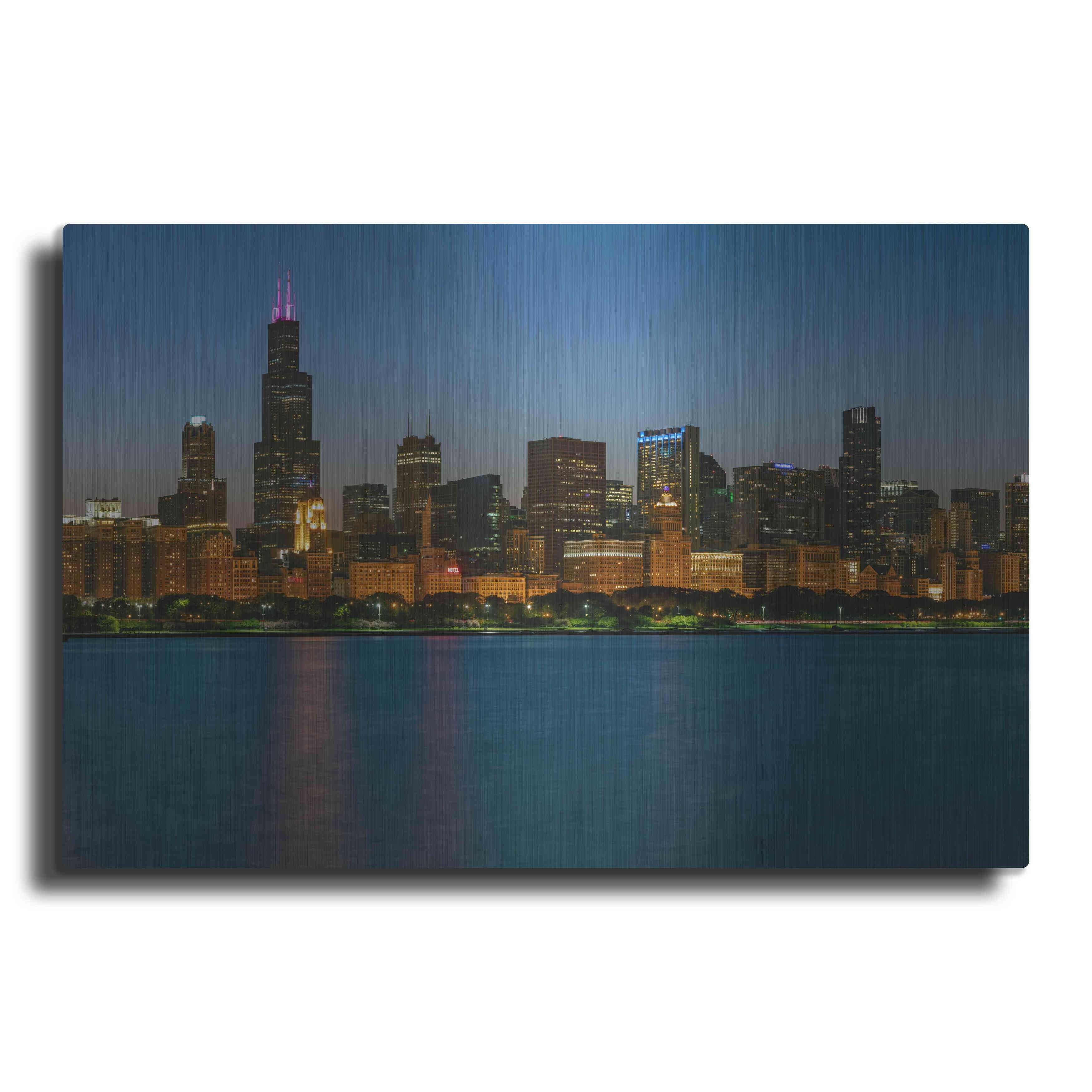 Luxe Metal Art 'Good Night Chicago Crop' by Luxe Portfolio, Metal Wall ...