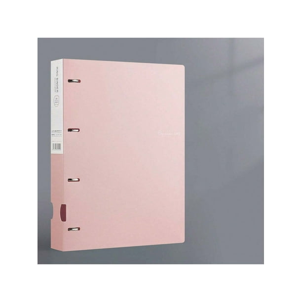 1pc Morandi Pink A4 File Folder Data Box D-type 4-hole Clip File Folder Fastener Folder ...