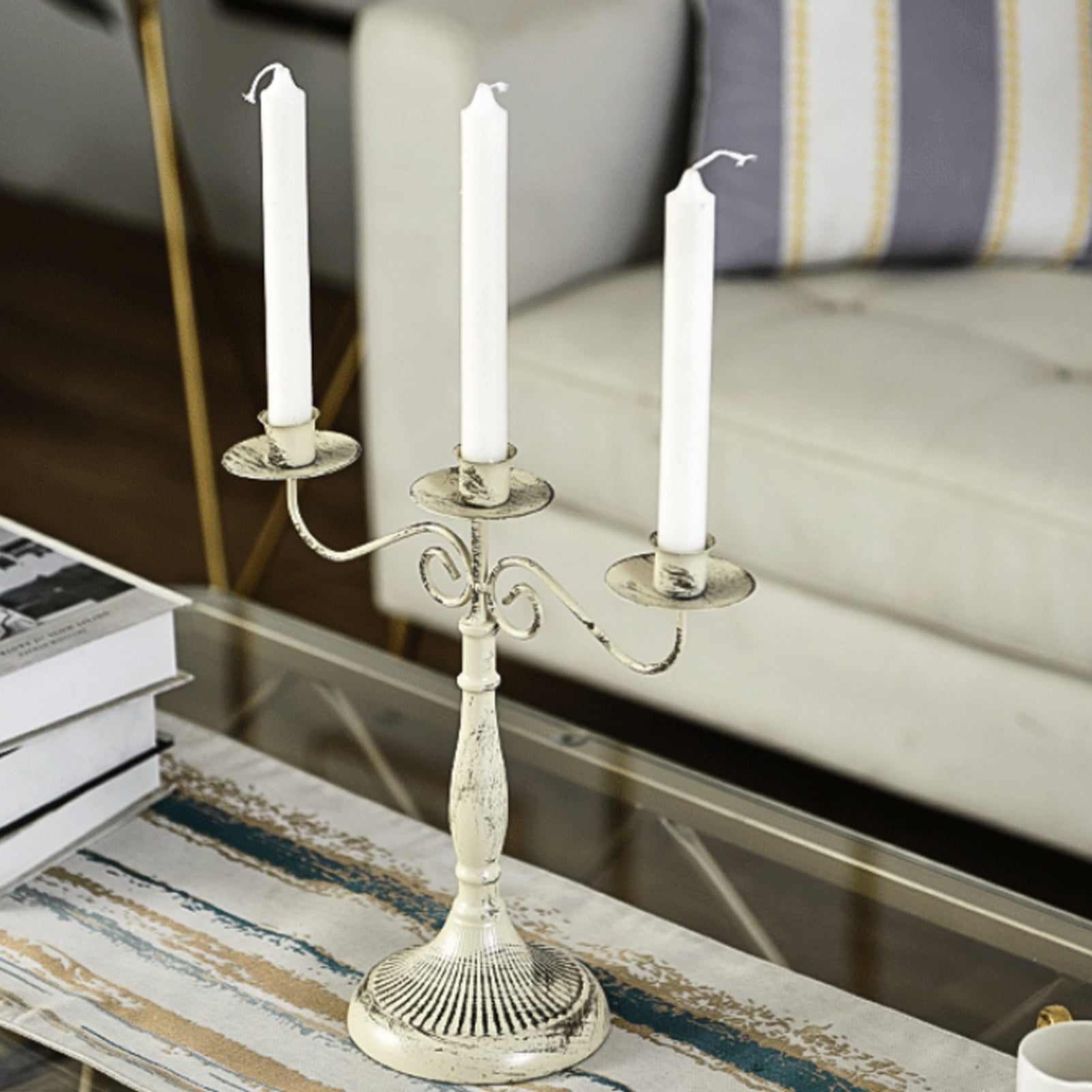Happy Date Metal Candelabra Retro Candlestick Holder for Candlelight ...