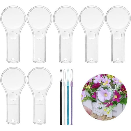 24 Pack Plastic Magnifier, Mini Magnifying Glass 5X and 15X Handheld ...