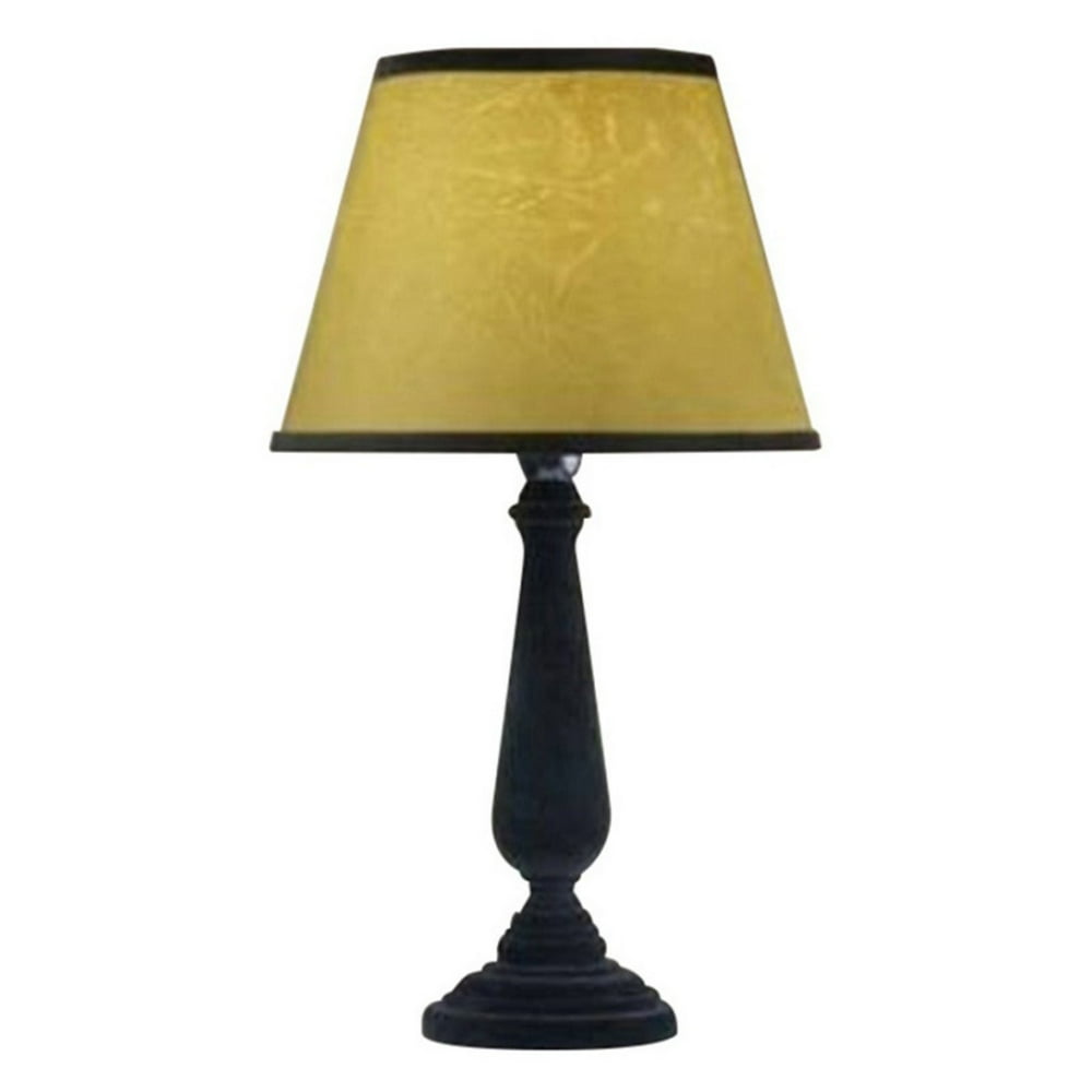 Simple Designs Black Basic Table Lamp with Parchment Look Shade ...