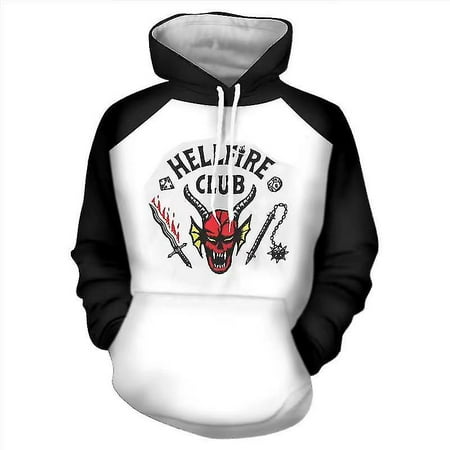 Hellfire Club Sweatshirt Jacket Hoodies Stranger Things Hooded Pullover ...